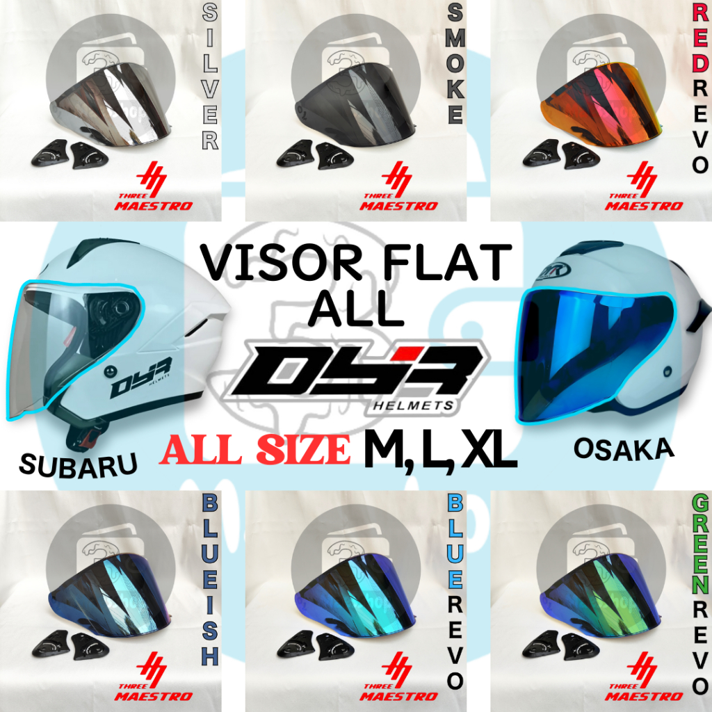Jual Kaca Helm DYR SUBARU/DYR OSAKA clone kyoto Visor FLAT kaca datar ...