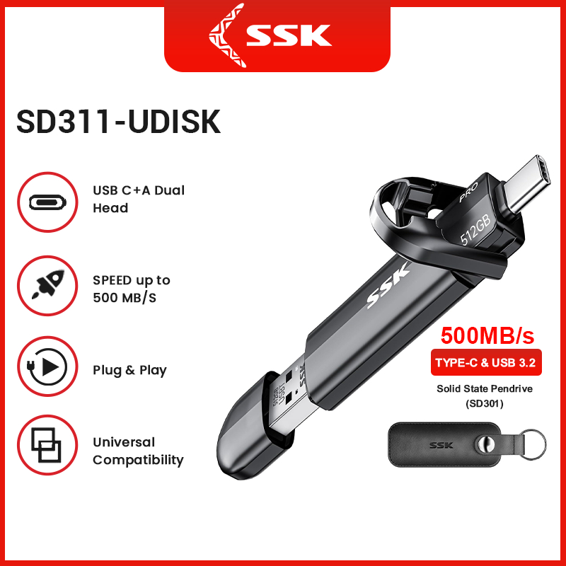 Jual SSK SD311 256GB Portable SSD USB 3.2 TYPE C External SSD | Shopee ...