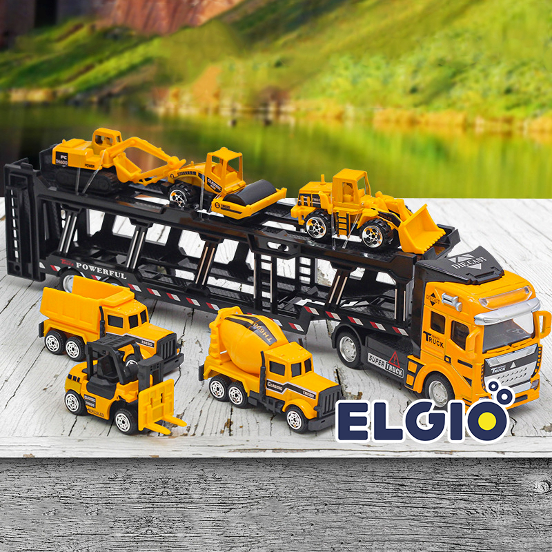 Jual Mainan Mobil Truk Pengangkut Mobil 6 IN 1 Diecast Kendaraan ...