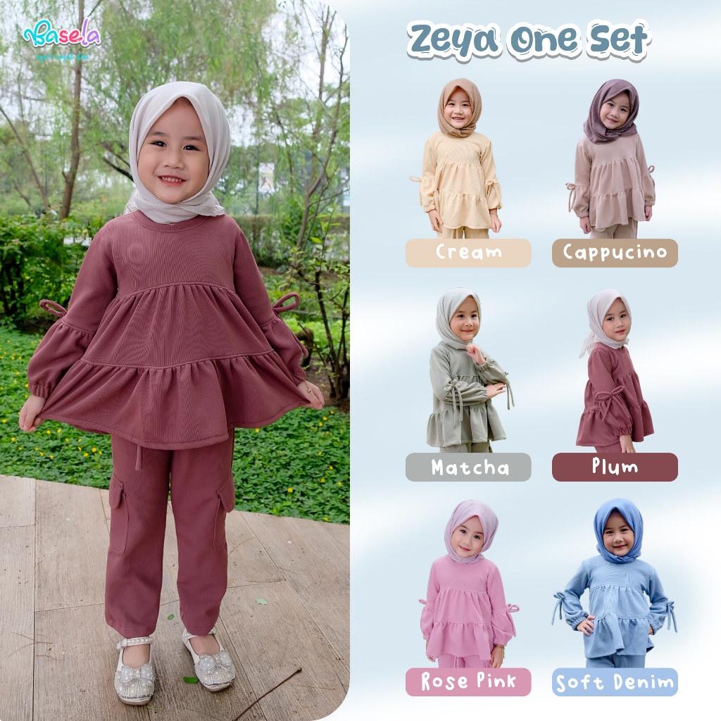 Jual Zeya One Set Polos by Basela Official | Baju Setelan Anak ...