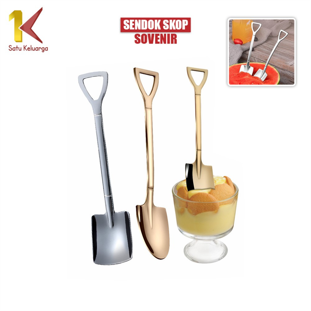 Jual 1K Sendok Bentuk Sekop Aesthetic Lucu Stainless Baja C1006 Sendok ...