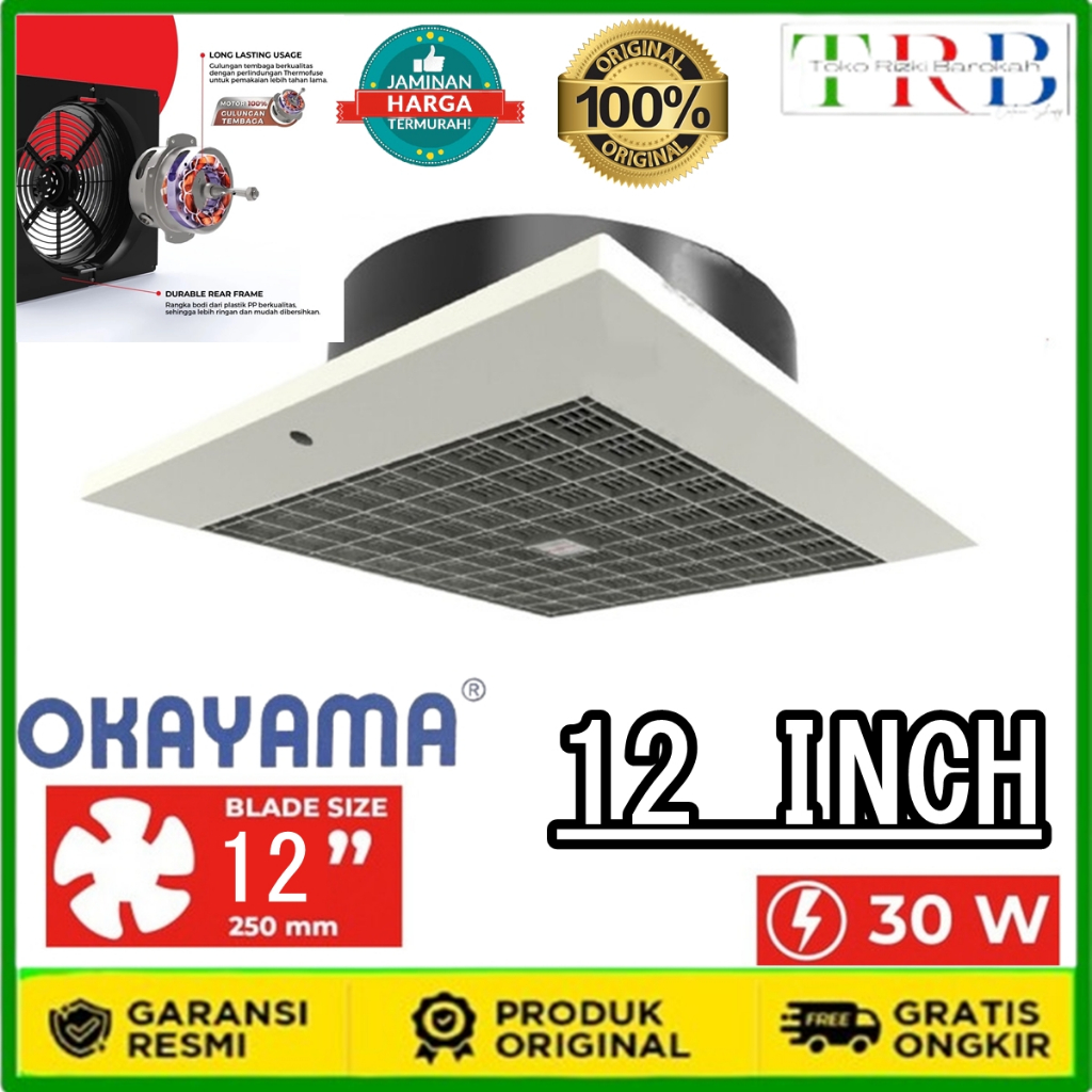 Jual [BISA COD]Kipas Exhaust Fan 12 inch/ Kipas Angin Hexos Plafon Dak ...
