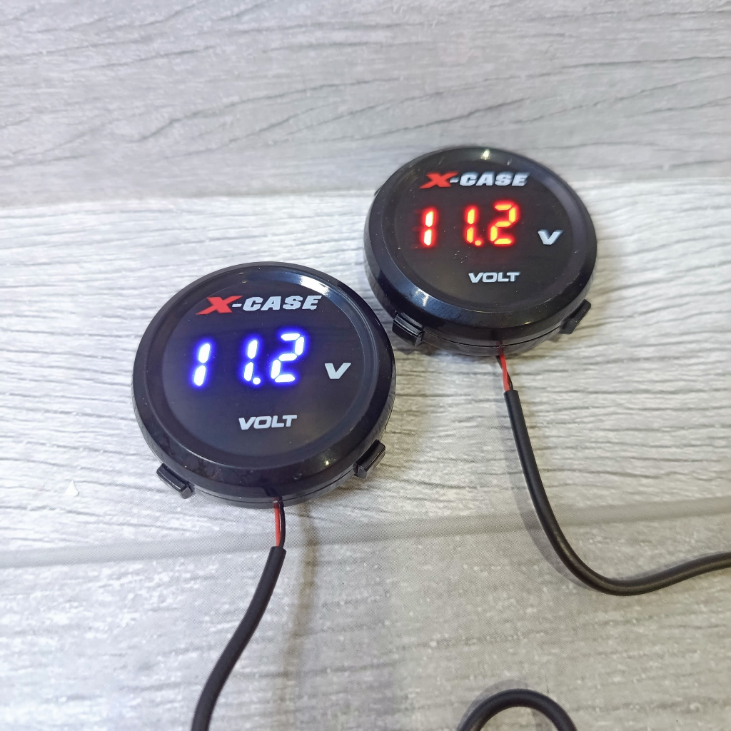 Jual Digital Voltmeter LED Bulat 12V Voltmeter Aki Motor 12V Pengukur ...