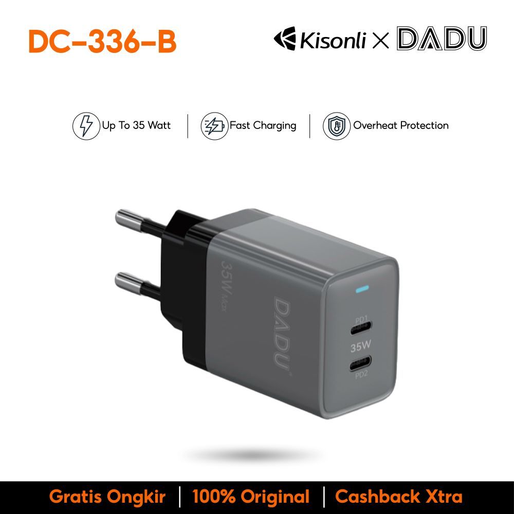 Jual Kisonli x DADU Kepala Charger Adaptor Fast Charging Dual Port ...