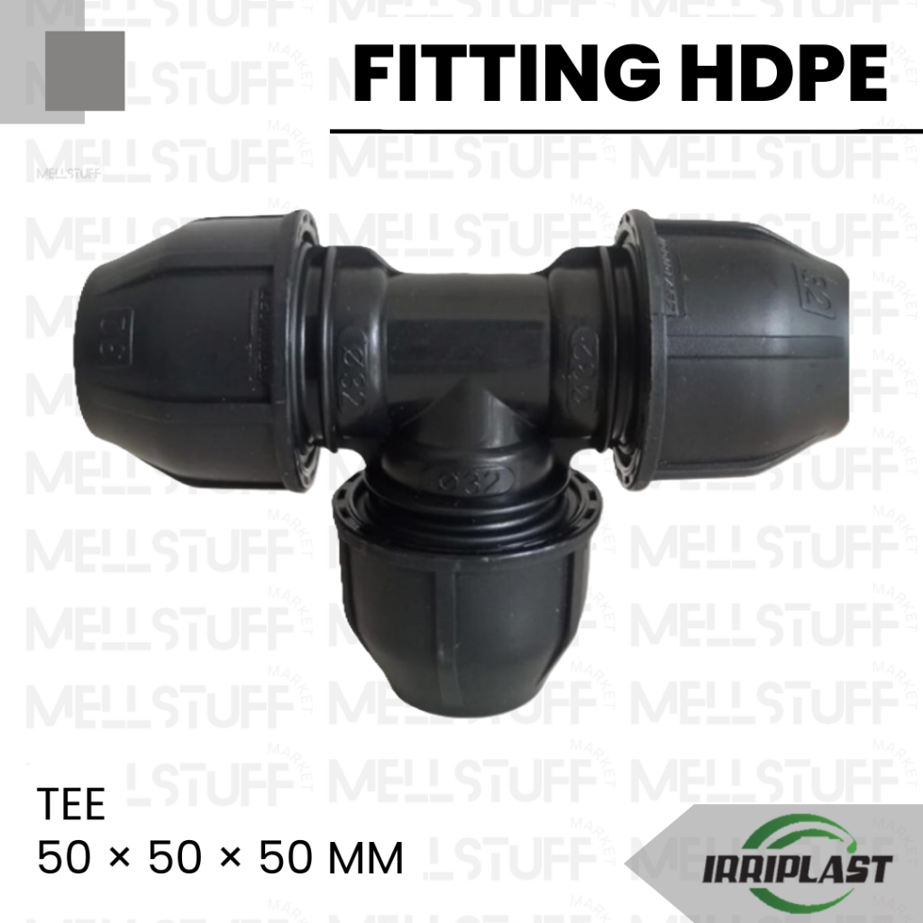 Jual Fitting HDPE Equal Tee Ukuran 50 × 50 × 50 MM (1 ½" Inch) Sambungan Pipa HDPE High Quality ...