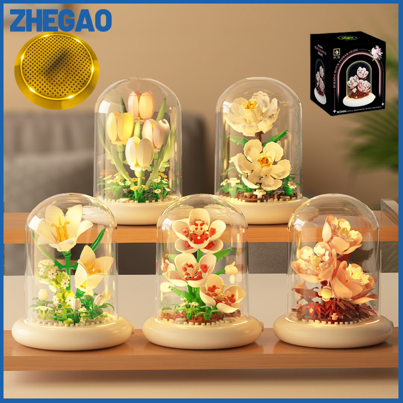 Jual [Bricks Bunga] Lampu Nano Block Bunga Mawar Brick Sunflower Balok ...