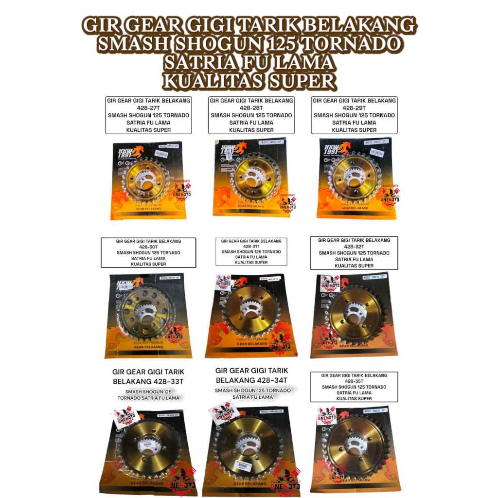 Jual GEAR GIR GIGI TARIK BELAKANG SMASH SHOGUN TORNADO SATRIA 428 27T ...