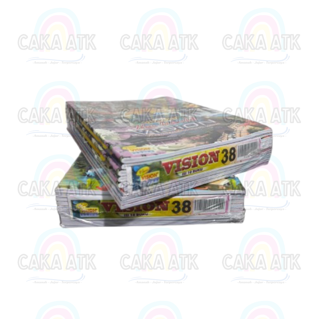 Jual [ 1 Pak ] Buku Tulis 38 Lembar Vision / Buku Tulis Vision 38 ...