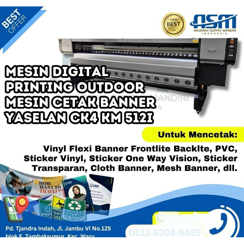 Jual MESIN DIGITAL PRINTING OUTDOOR YASELAN CK4 KM 512i (Spek SMK ...