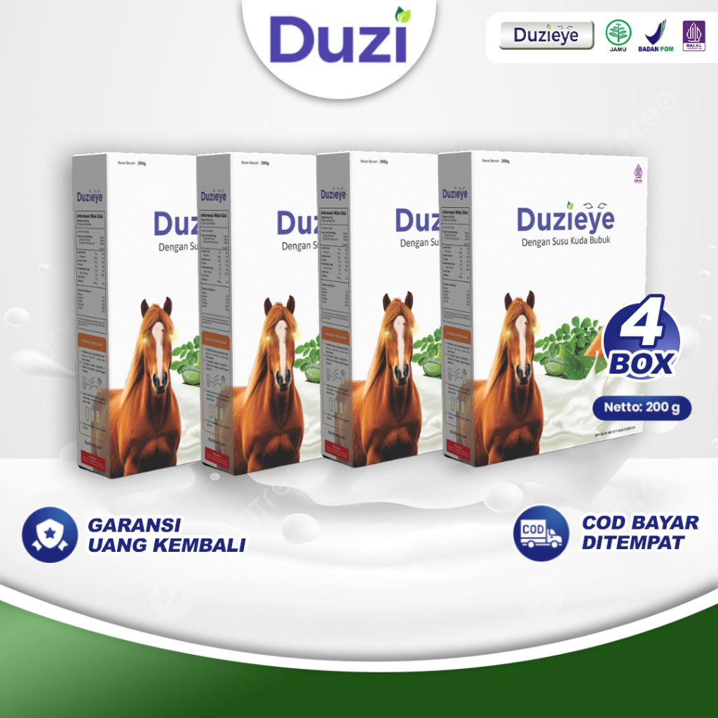 Jual Duzi Eye - Susu Kuda Lombok Nutrisi Mata Bubuk 200 Gram 4 Box ...