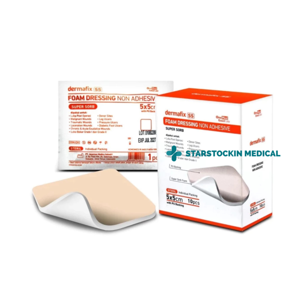 Jual Plester Luka Onemed Dermafix SS Foam Dressing Non-Adhesive 5 cm x ...