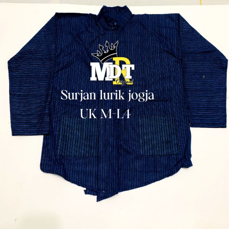 Jual Baju Surjan lurik biru baju tradisional Jogja solo lurik | Shopee ...