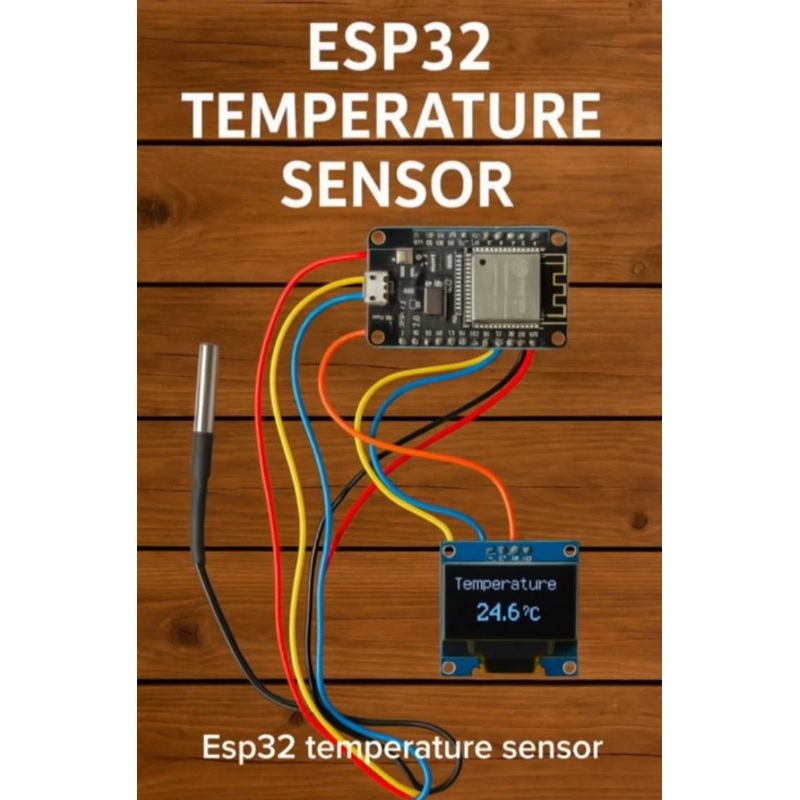 Jual project iot monitoring suhu air berbasis esp32 dengan sensor suhu ds18b20 waterproof ...