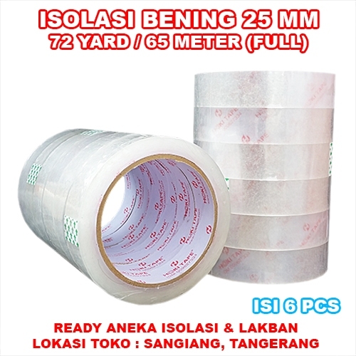 Jual Aneka Isolasi Bening 24 mm x 72 yard Hoki Takumi Tape 24 mm x 65 meter Solatip Isolasi ...