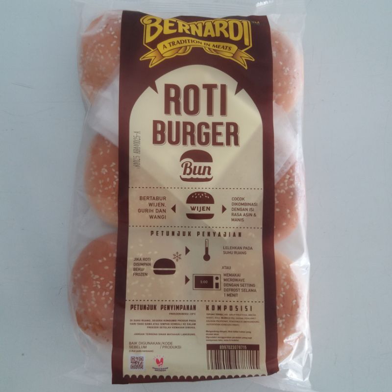 Jual Roti Burger Wijen Bernardi isi 6 | Shopee Indonesia
