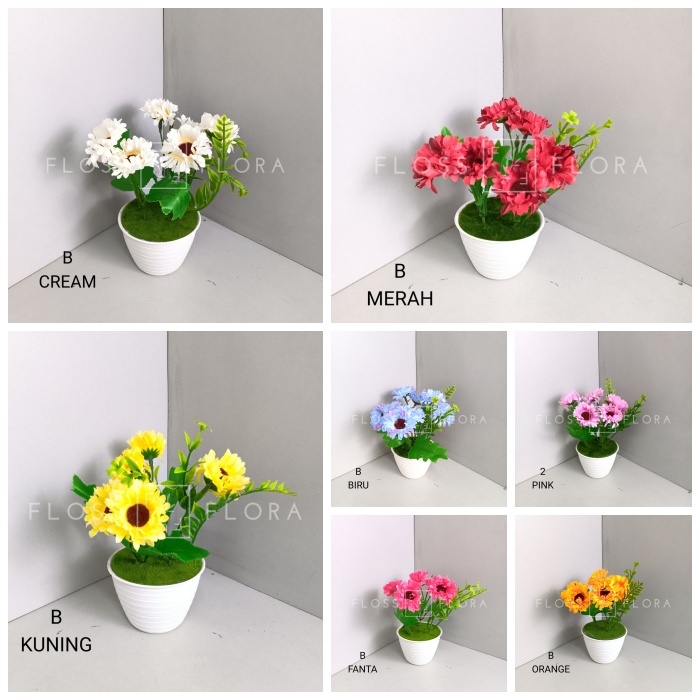 Jual Tanaman Bunga Hias Artificial / Pot Bunga Hias Artificial / Pot ...