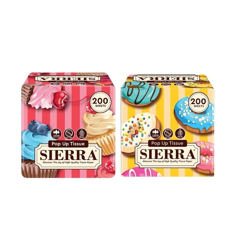 Jual Sierra Pop Up Tissue 200 sheets Tisu Kotak Petak Kecil Halal ...