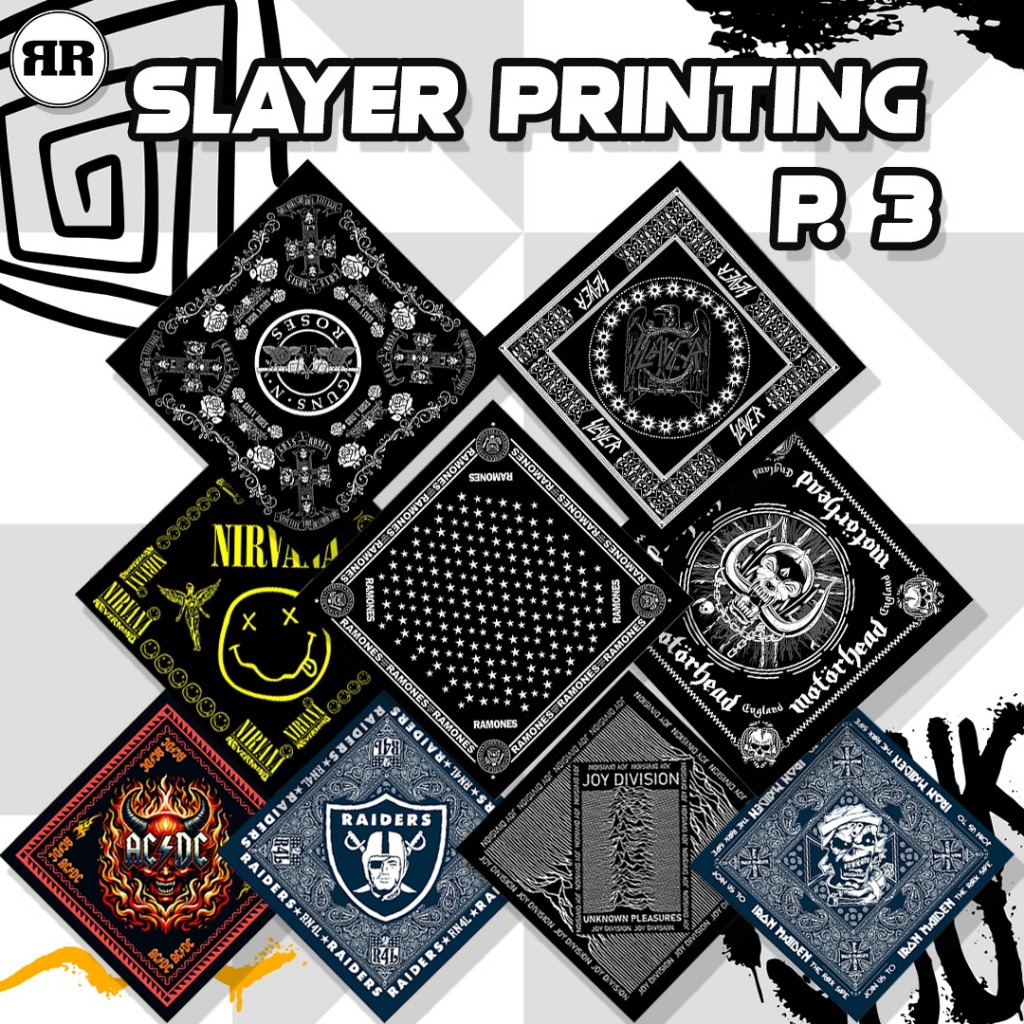 Jual Slayer Bandana Motif Skena Musik Band Multifungsi ( KATALOG 3 ...