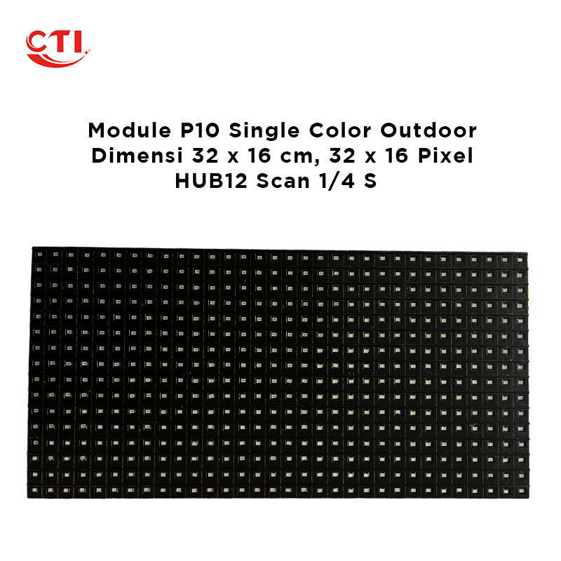Jual Module P10 Single color Led Videotron Running text OUTDOOR DIP ...