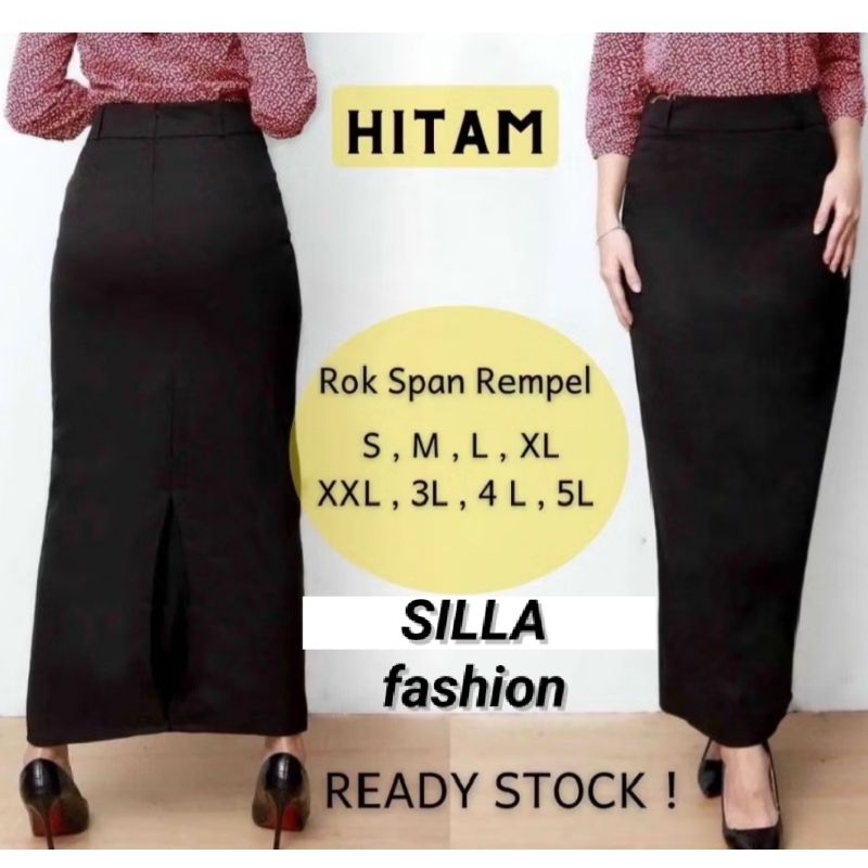 Jual ROK KERJA WANITA PANJANG/ROK SPAN REMPEL BELAKANG SIZE S -L5 ...