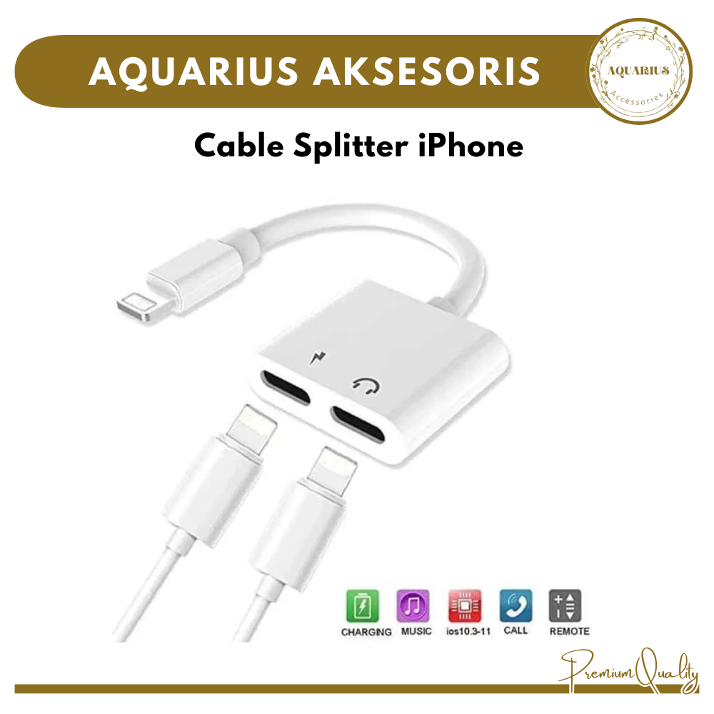 Jual Splitter iPhone Dual Lightning | 3.5mm 2in1 | Sambungan Audio ...