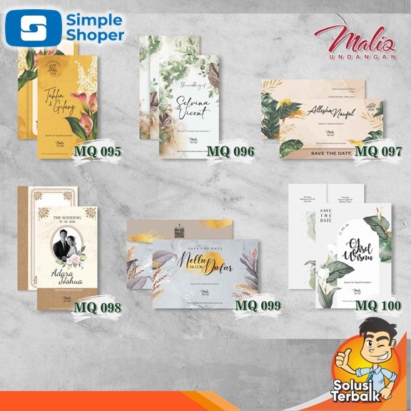 Jual Cetak Undangan Pernikahan Blangko Maliq (MQ95-MQ100) | Shopee ...