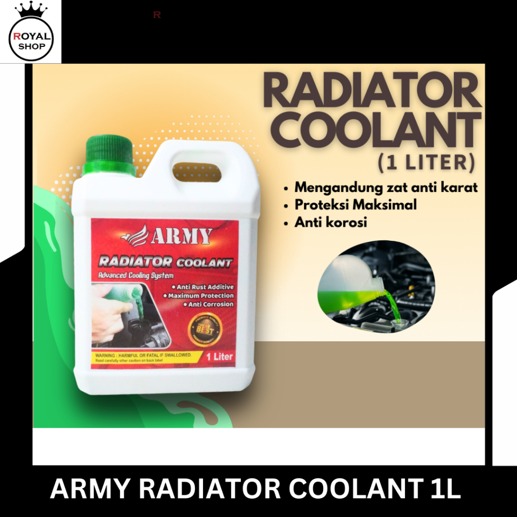 Jual AIR RADIATOR COOLANT 1L ARMY ANTI KARAT BAGUS MURAH | Shopee Indonesia