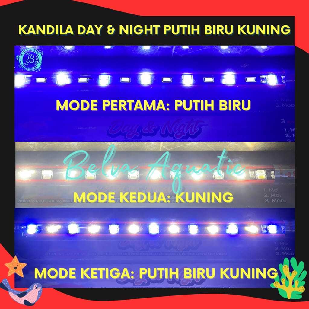 Jual KANDILA DAY NIGHT LED PUTIH BIRU KUNING Lampu LED Aquarium 3 Mode ...