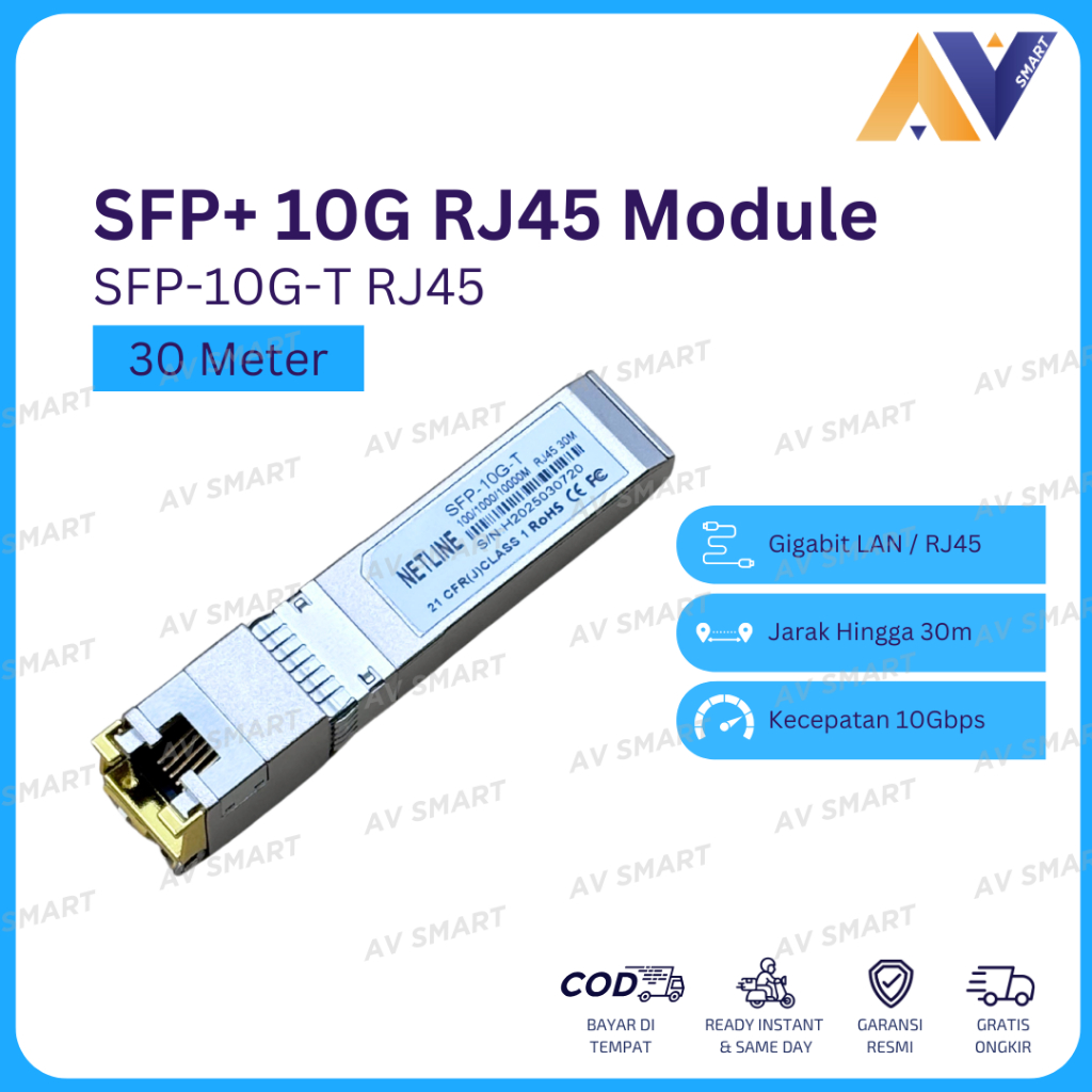 Jual SFP Ethernet Port RJ45 Module Switch Gigabit 10G 10Gbase-T Cat6 ...