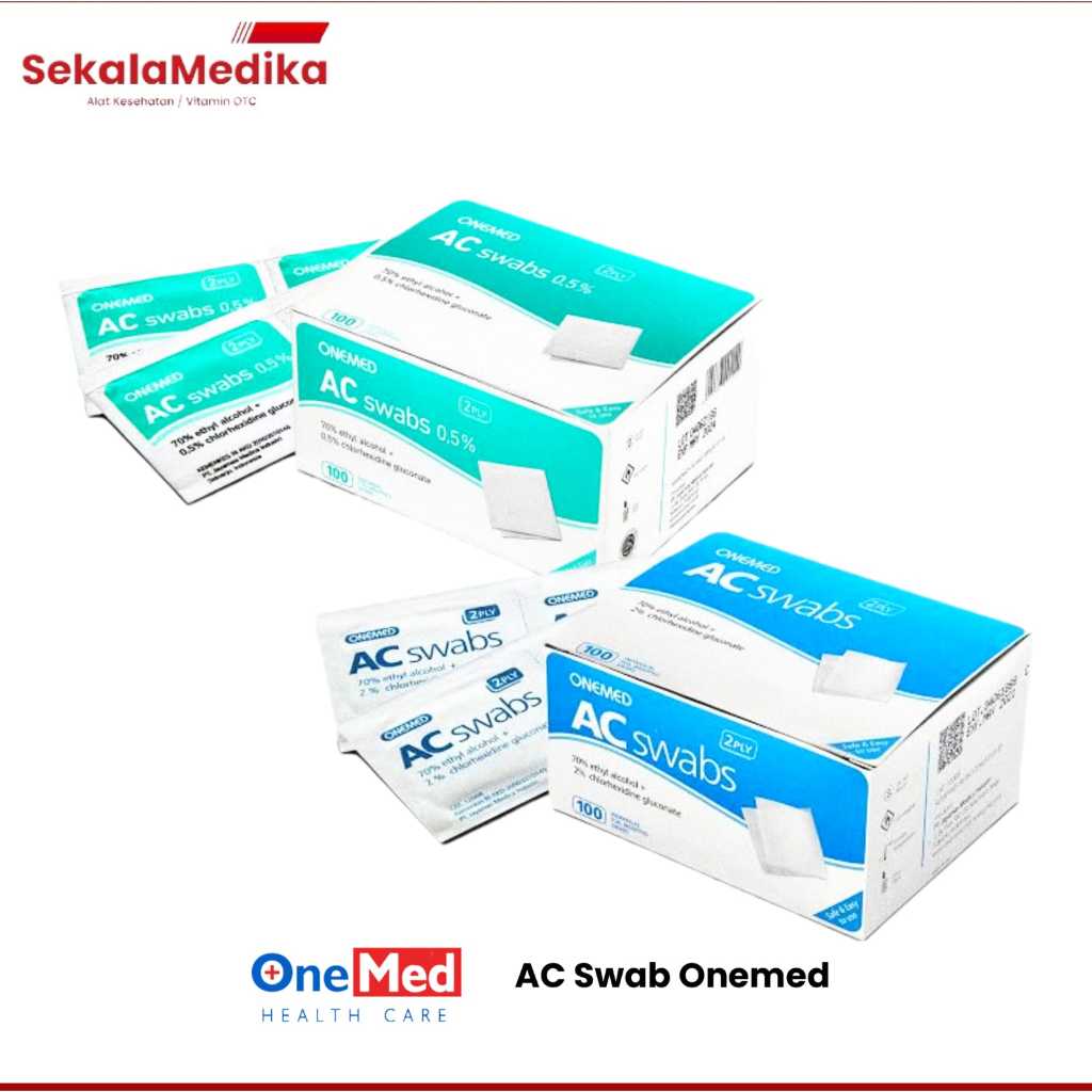 Jual AC Swabs Alkohol Swab + Chlorhexidine Onemed | Shopee Indonesia