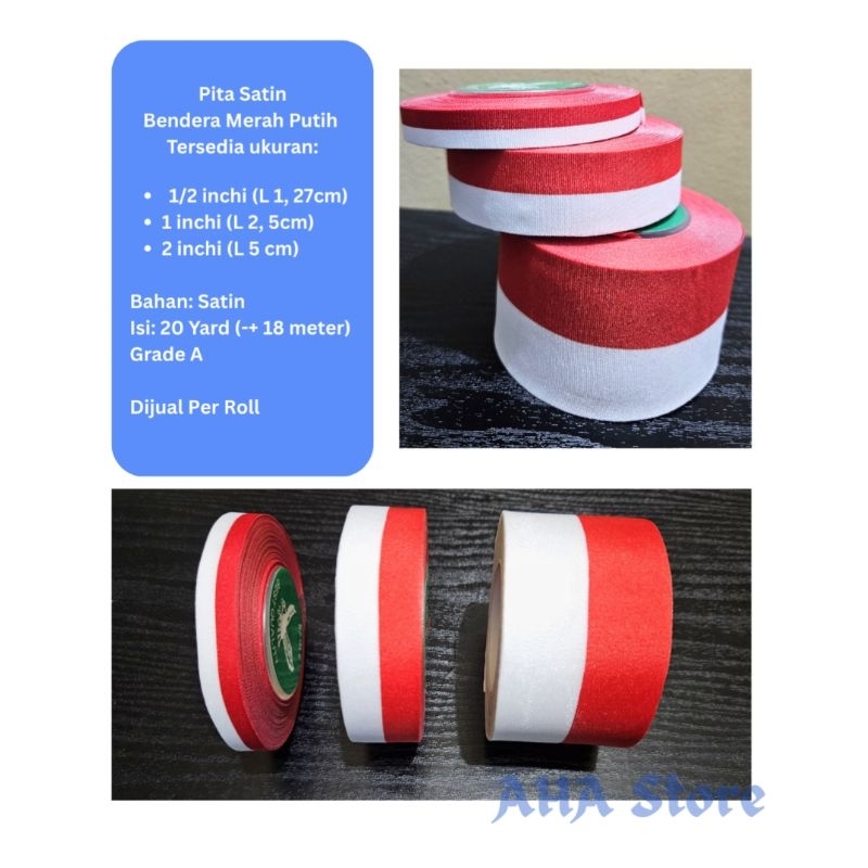 Jual Pita Bendera Merah Putih satin premium | Shopee Indonesia