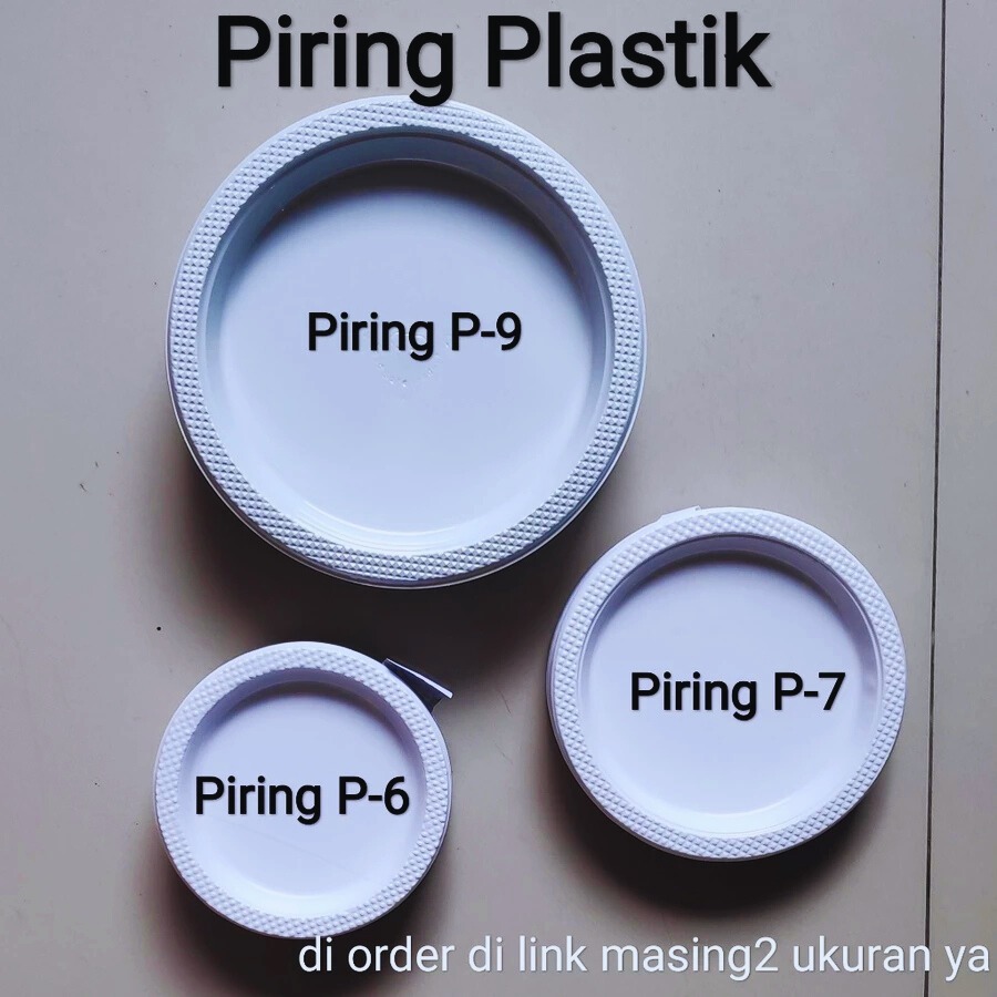 Jual Piring Plastik Putih Susu Besar P-10 (Isi 50pcs) P-9 (Isi 50pcs ...