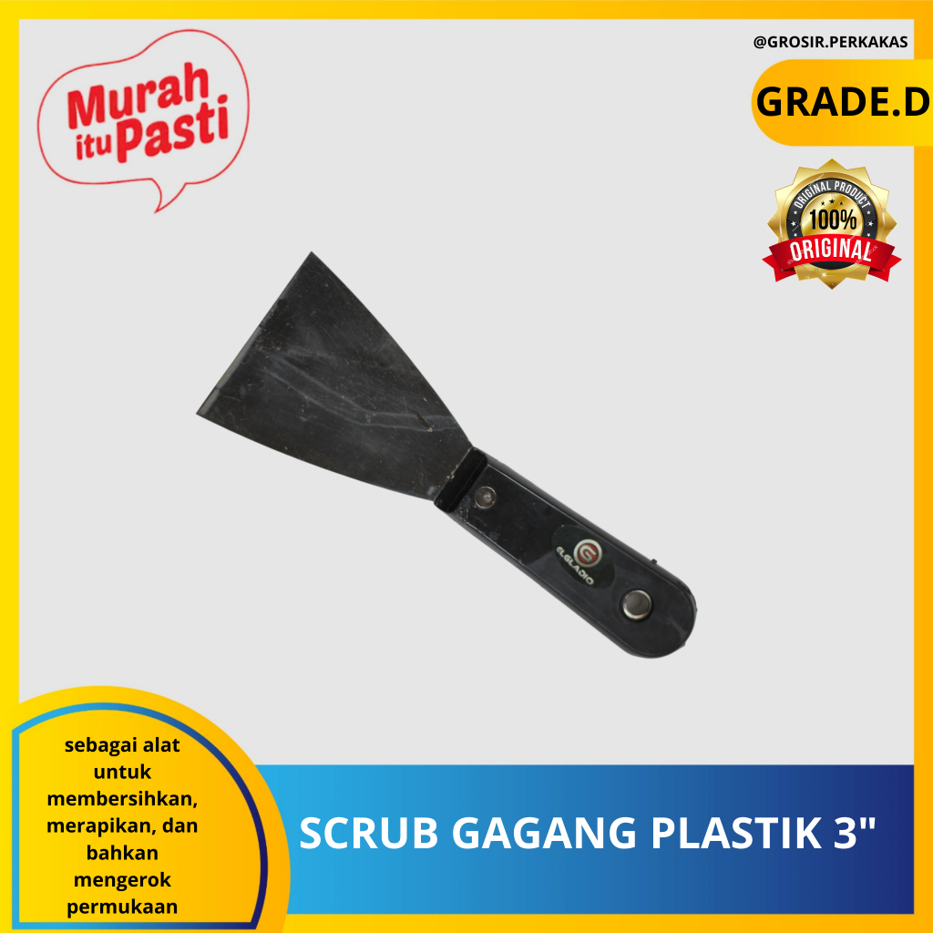 Jual SCRUB GAGANG PLASTIK 3" - pvc hitam - alat kerok cat. [D][#SCRUB ...
