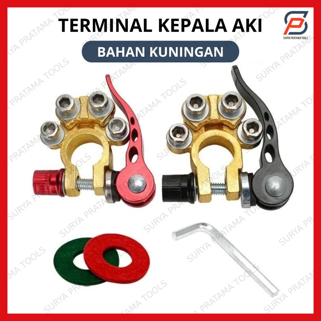 Jual Terminal Kepala Aki Mobil Bahan Kuningan Klem Accu Mobil Tembaga ...