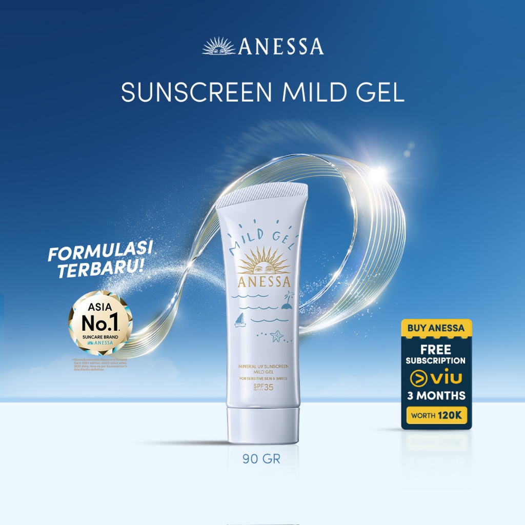 Jual Anessa - Moisture UV Sunscreen Mild Gel 90g - Sunscreen Kulit Normal / Kering SPF 35+ PA ...