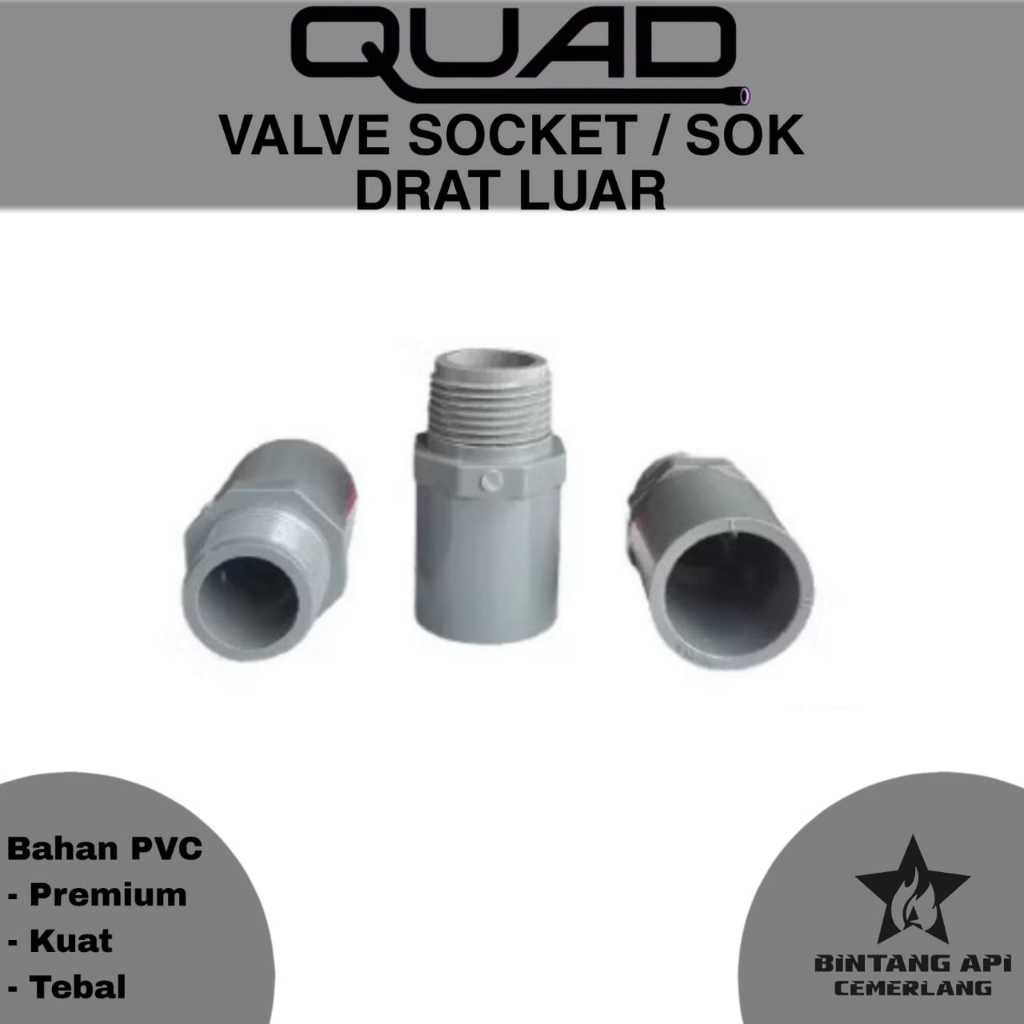 Jual Quad Valve Socket SOK Drat Luar / Sambungan Drat Luar PVC / Sok AW ...