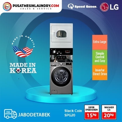 Jual Stacked Coin SPG20 (Washer LG 20 Kg dan Dryer Speedqueen 15 Kg) | Shopee Indonesia