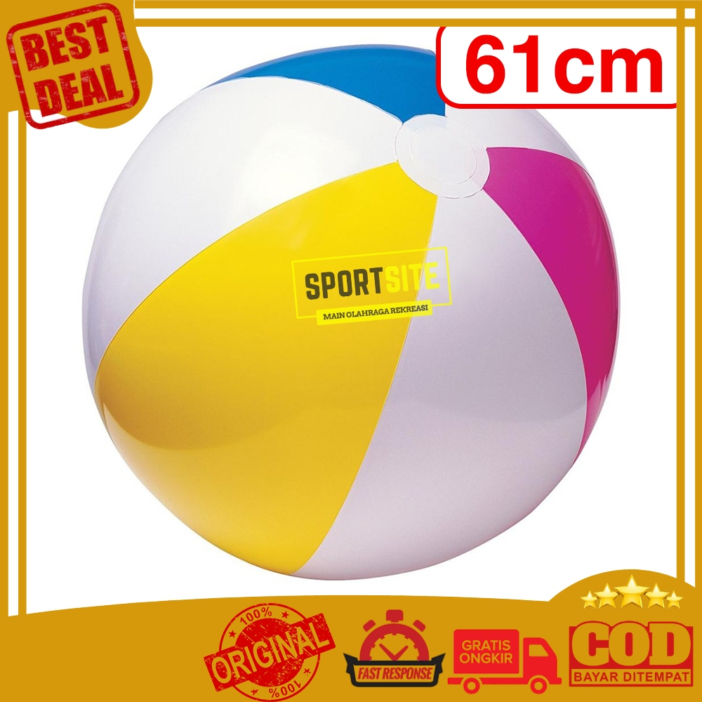 Jual Intex Glossy Panel Ball 61cm Bola Mainan Anak di Pantai Kolam ...