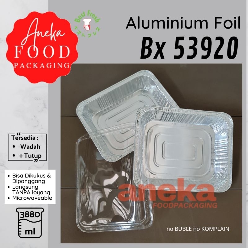 Jual Aluminium wadah kotak tray BX 53920 loyang BEST FRESH besar tray wadah persegi foil ...