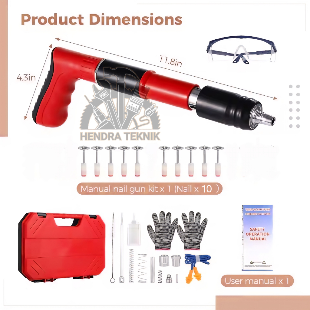 Jual ALAT TEMBAK PAKU BETON SET STAMPSET TIPE T-500 RAMSET NAIL GUN 7 ...