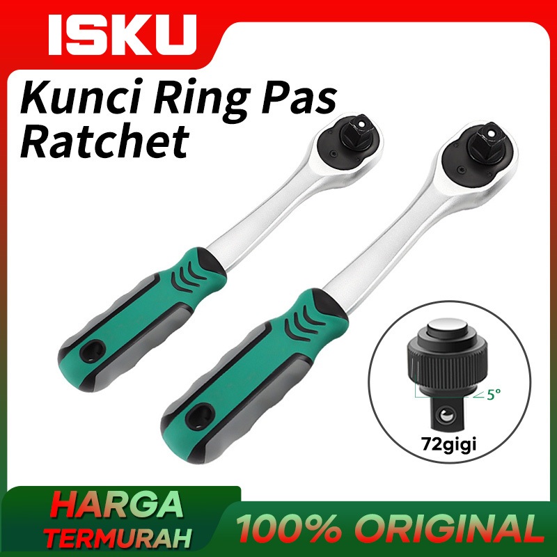 Jual ISKU Gagang Rachet 1/2 72gigi Panjang Gagang Kunci Shock Sok ...