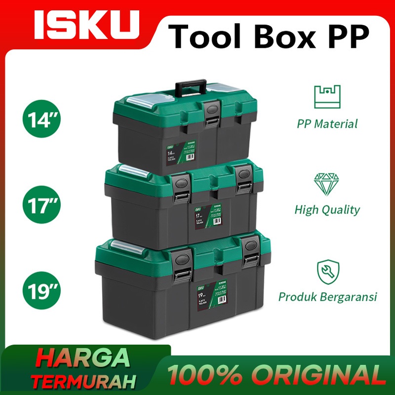 Jual ISKU Tool Box Besar Plastik 19/17/14 Inch Bahan PP Tools Box Kotak ...