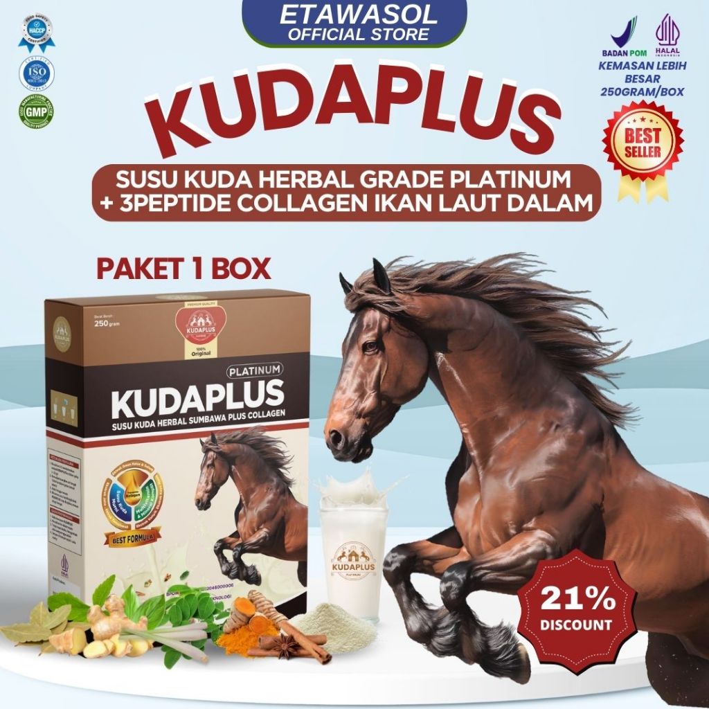 Jual Susu Kuda Herbal dengan Collagen Kudaplus 100% susu kuda liar ...