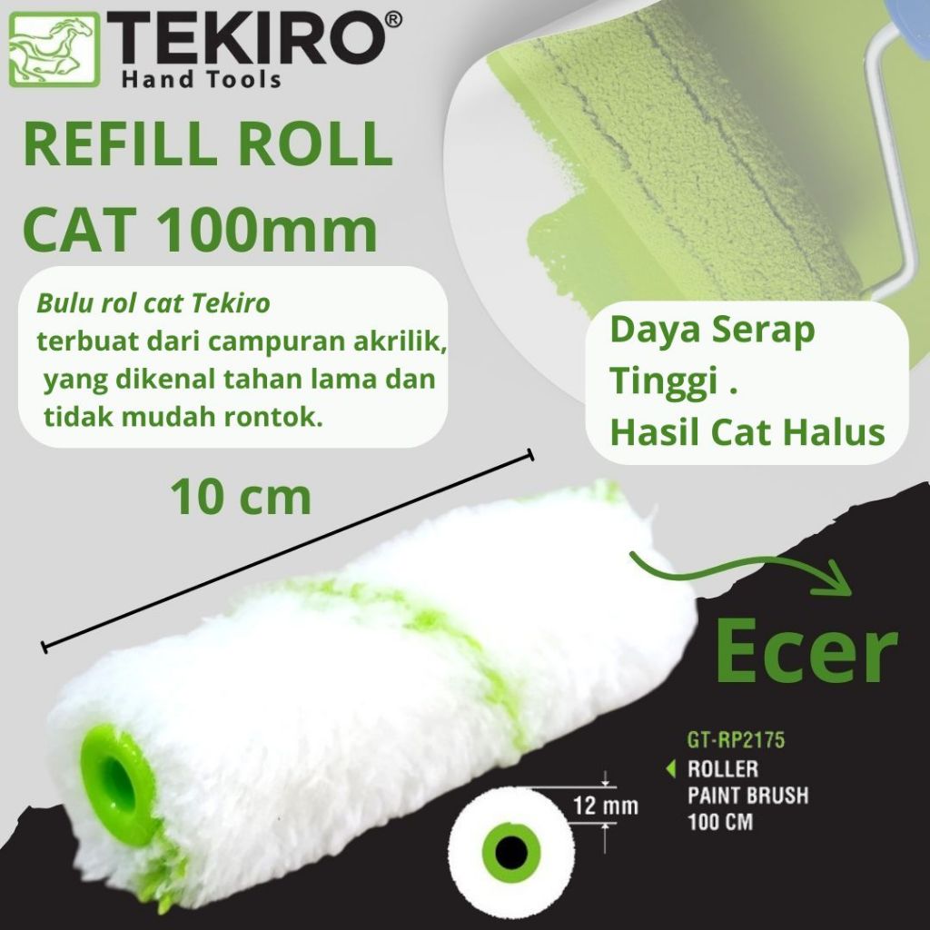 Jual TEKIRO Isi Bulu Kuas Roll Kapal Wool 4" Inch Refill Roller Cat ...