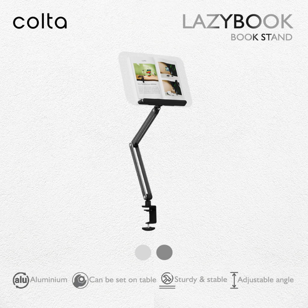 Jual Colta LazyBook Phone/Tablet Clip LongExtend Holder Bracket Aluminium Transparant Book Stand ...