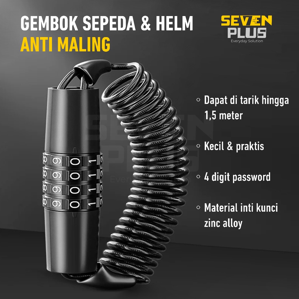 Jual SevenPlus Gembok Sepeda Anti Theft Portable - Bicycle Lock ...