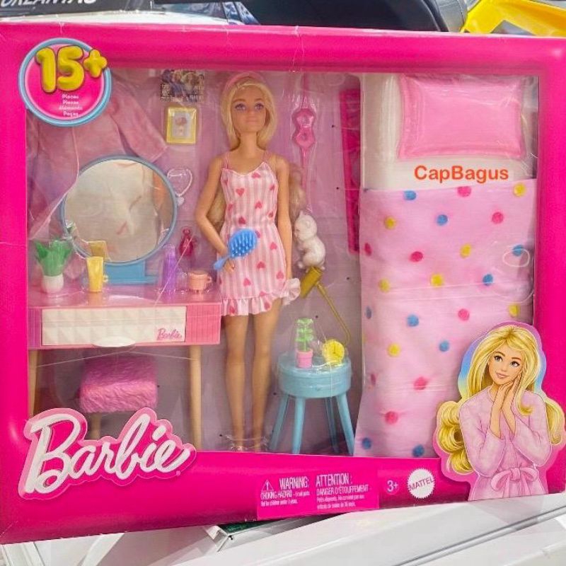 Jual Barbie Bedroom Doll Playset Boneka Berbie House Kamar Tidur Rumah ...