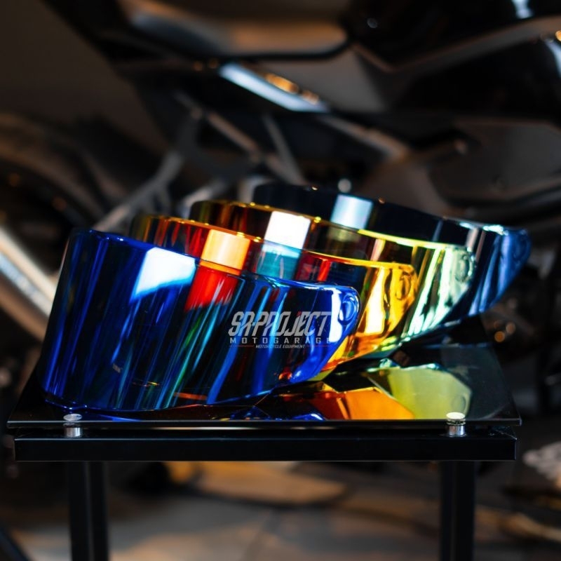 Jual Flat Visor KYT TT course iridium red / iridium blue Visor helm KYT ...