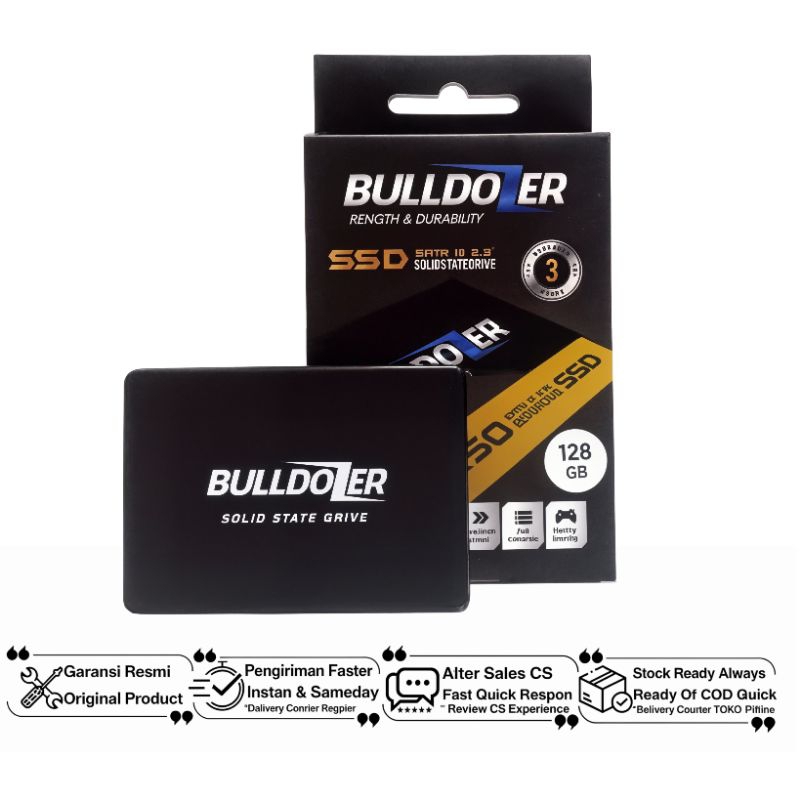 Jual BULLDOZER SSD 10x Fast 550Mbps 128GB 2.5" SATAIII - SSD 128GB SATA ...