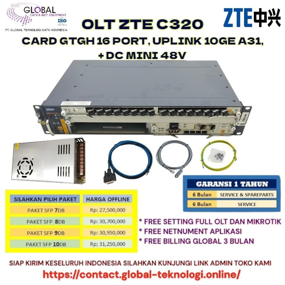 Jual OLT GPON ZTE c320 16port gtgh uplink smax31 10ge dc mini 48 volt | Shopee Indonesia